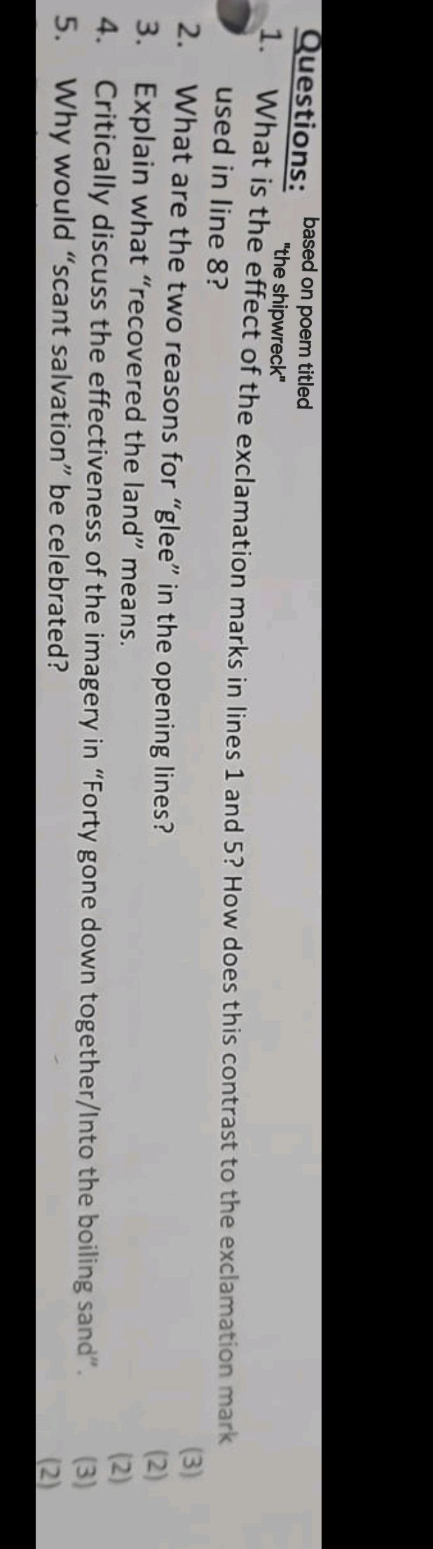 1. What is the effect of the exclamation | StudyX