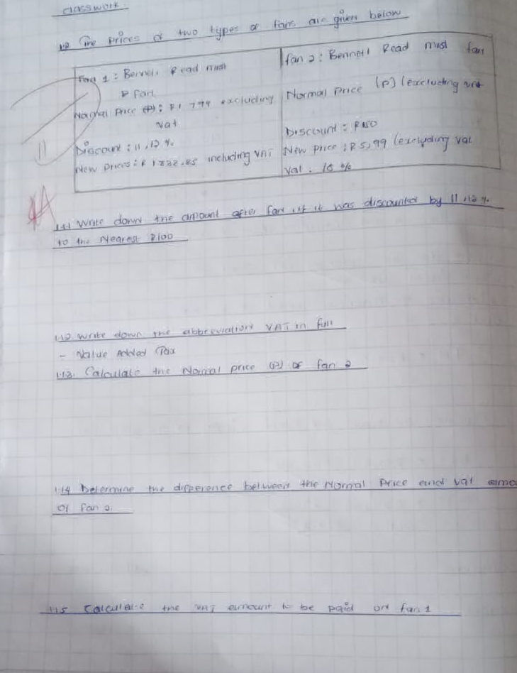 1. The prices of two types of fans are | StudyX