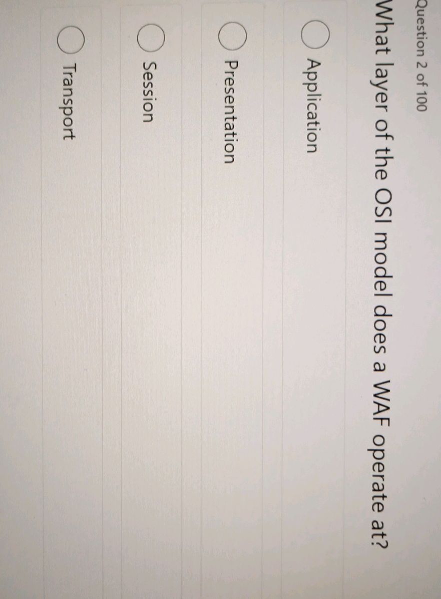 What layer of the OSI model does a WAF | StudyX