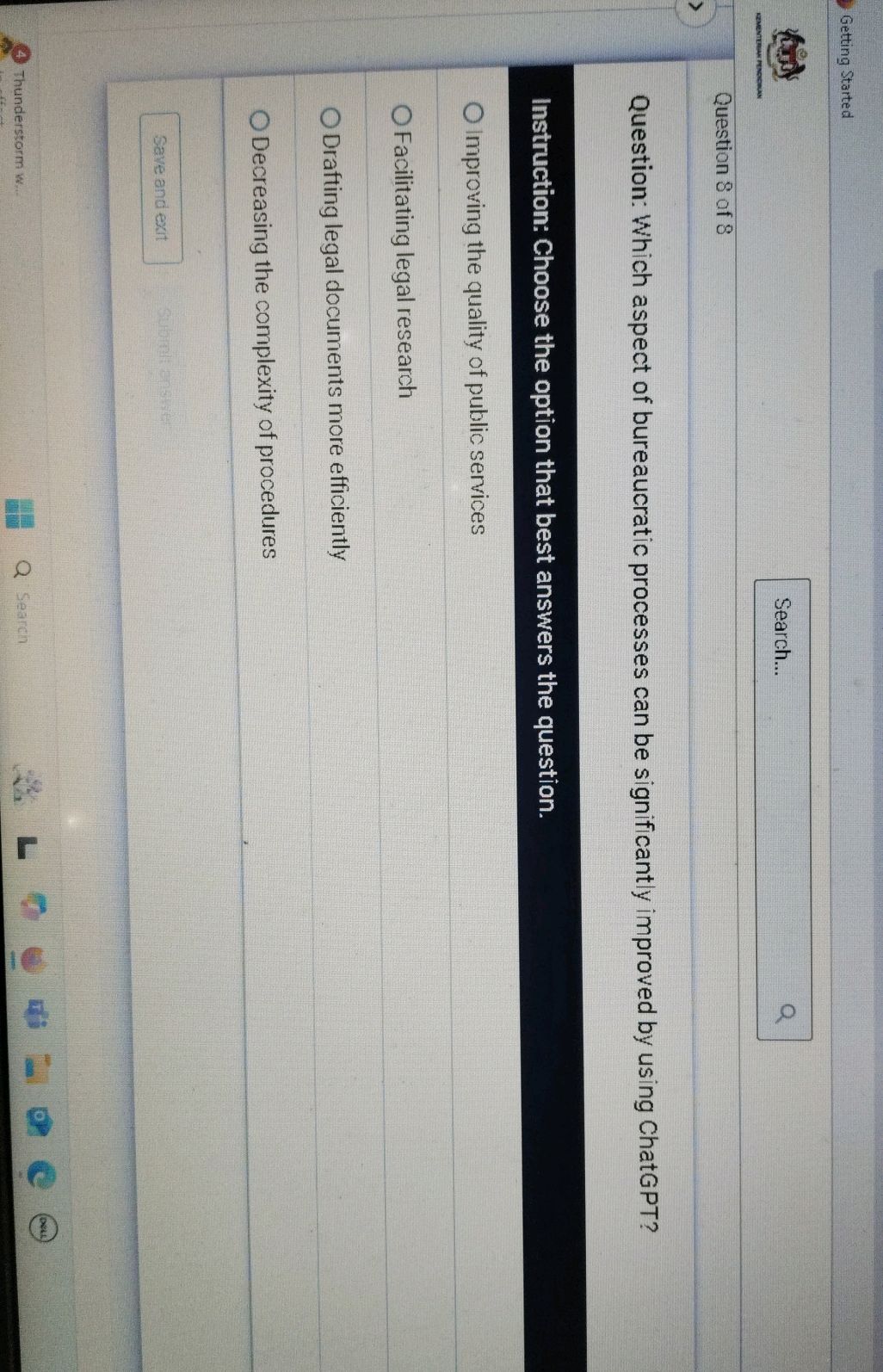 Question: Which aspect of bureaucratic | StudyX