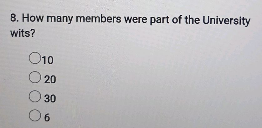 8. How many members were part of the | StudyX