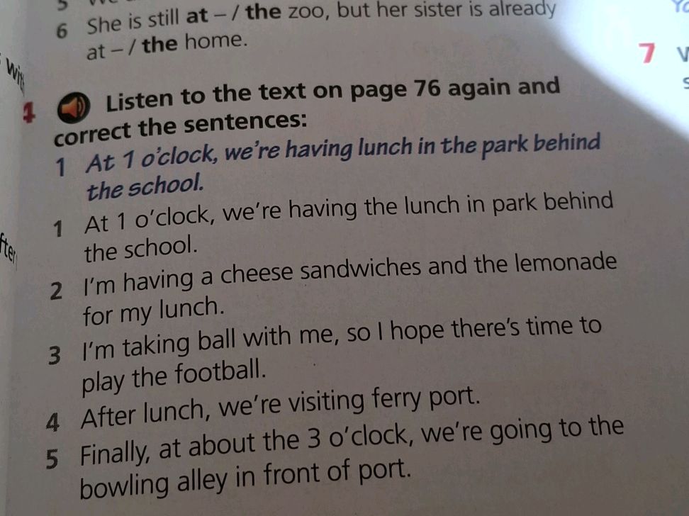 Listen to the text on page 76 again and | StudyX