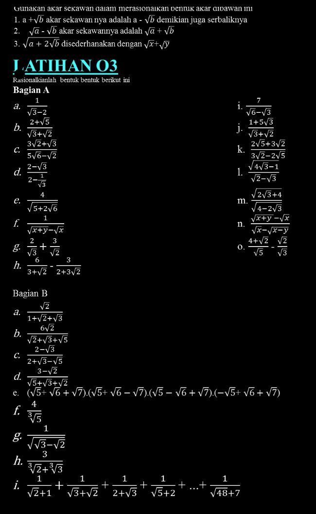 Gunakan akar sekawan dalam merasionaikan | StudyX