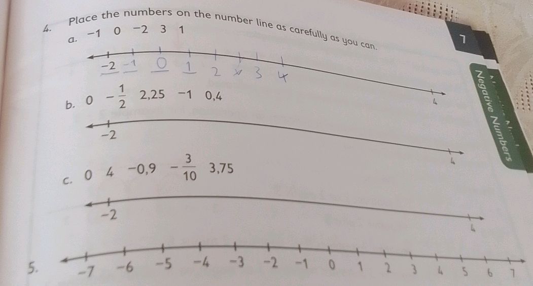 4. Place the numbers on the number line as | StudyX