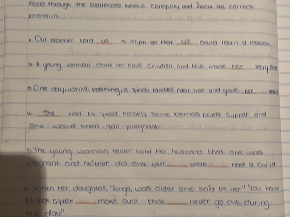 Read through the sentences below carefully | StudyX