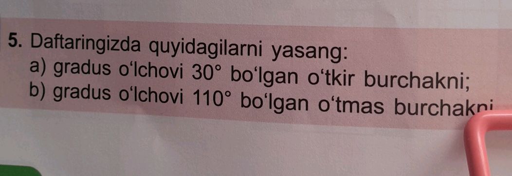 5. Daftaringizda quyidagilarni yasang: a) | StudyX