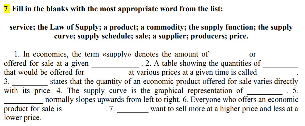 7. Fill in the blanks with the most | StudyX