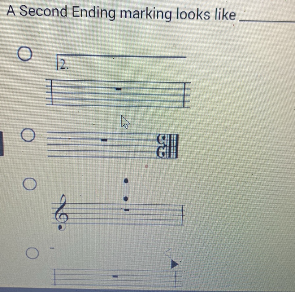 A Second Ending marking looks like O | 2. | StudyX