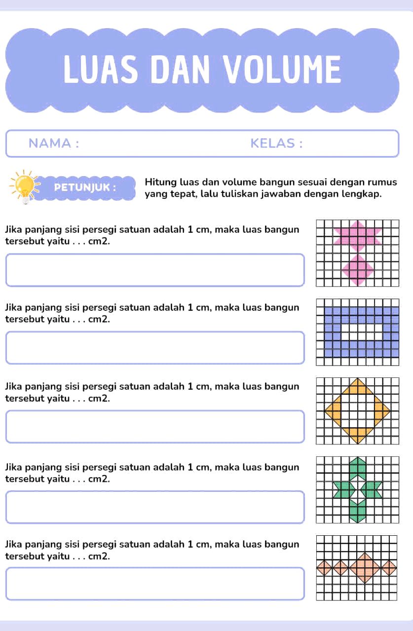 Hitung luas dan volume bangun sesuai dengan | StudyX