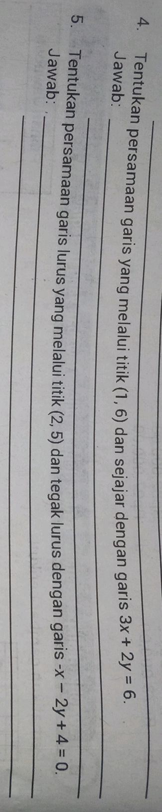 4. Tentukan persamaan garis yang melalui | StudyX