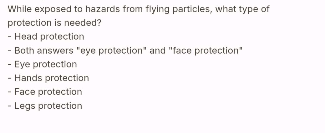 While exposed to hazards from flying | StudyX