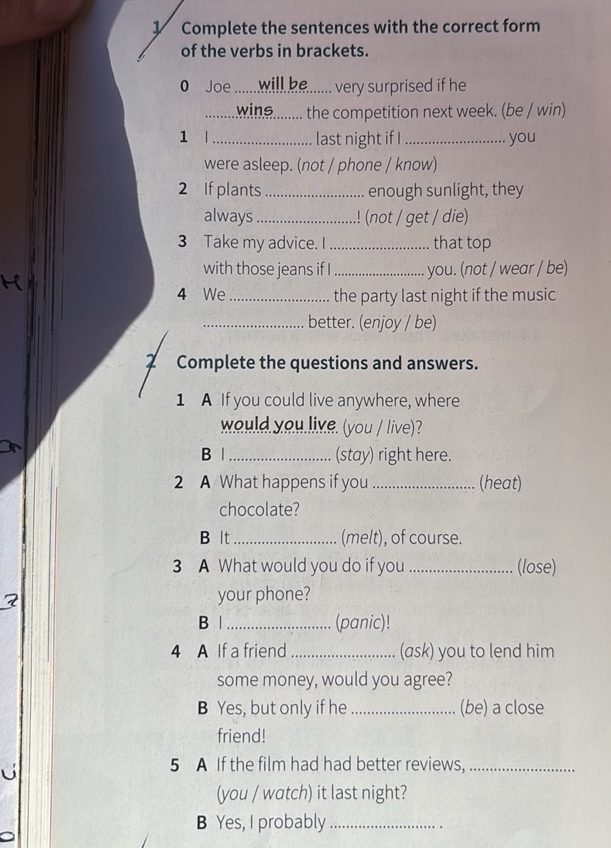 Complete the sentences with the correct form | StudyX