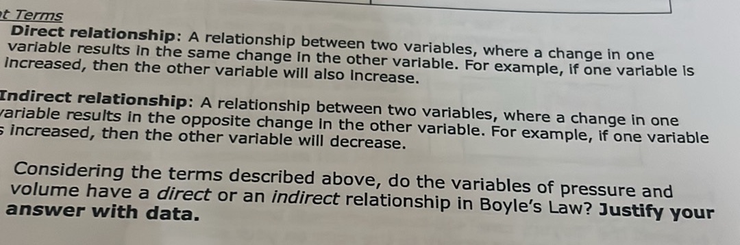 Direct relationship: A relationship between | StudyX