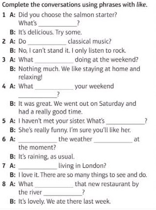 Complete the conversations using phrases | StudyX