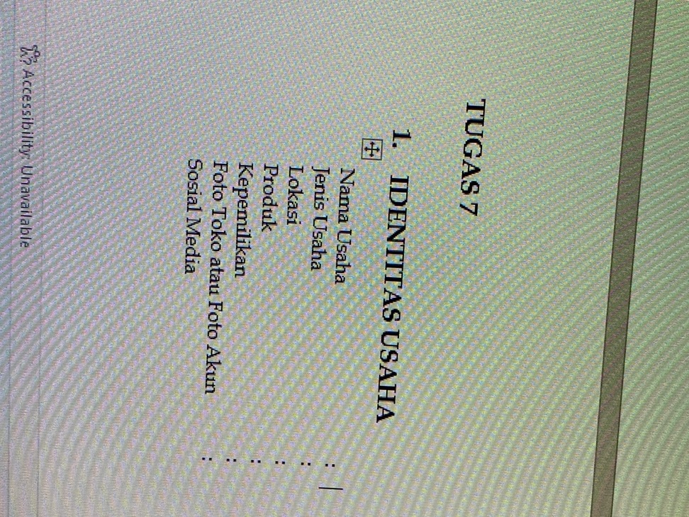 TUGAS 7 1. IDENTITAS USAHA Nama Usaha | StudyX