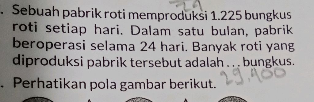 . Sebuah pabrik roti memproduksi 1.225 | StudyX