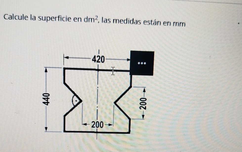 Calcule la superficie en $dm^2$, las medidas | StudyX