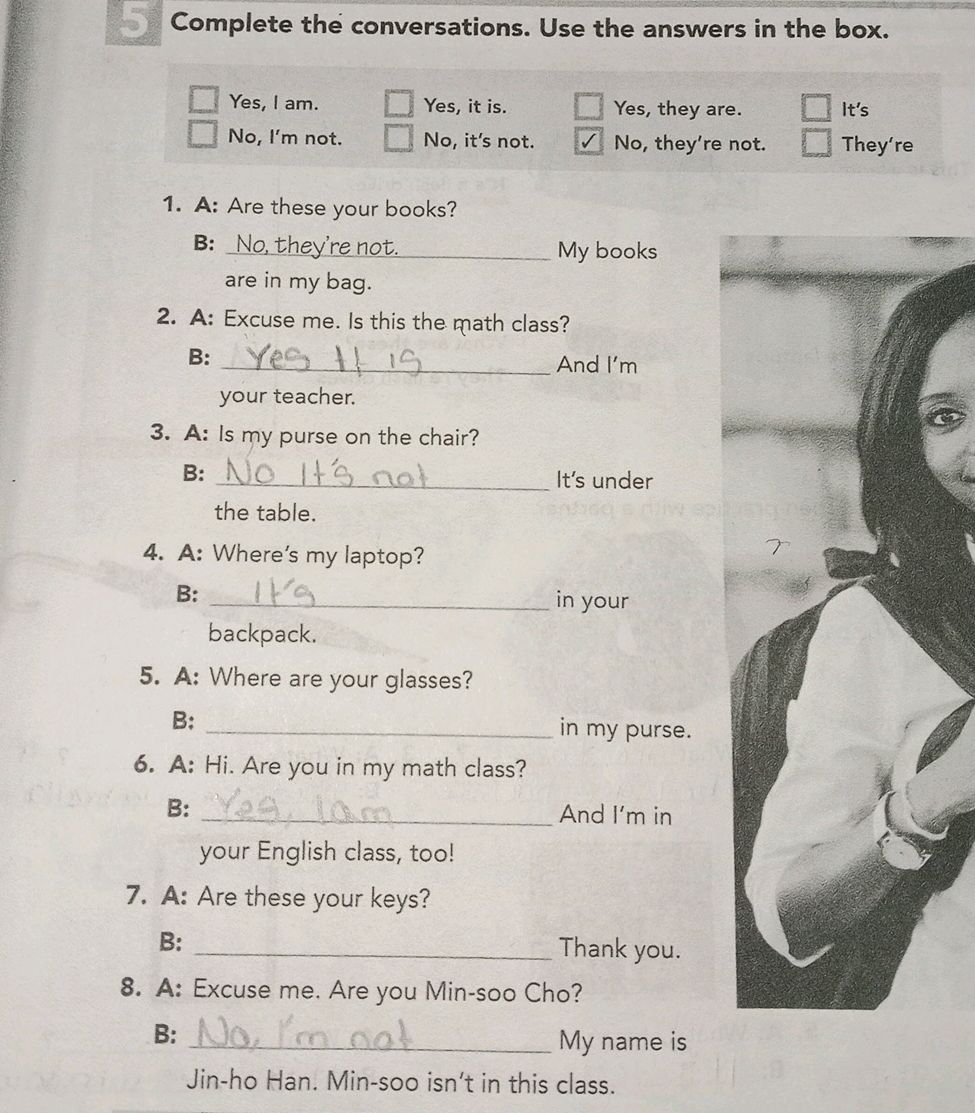 5 Complete the conversations. Use the | StudyX