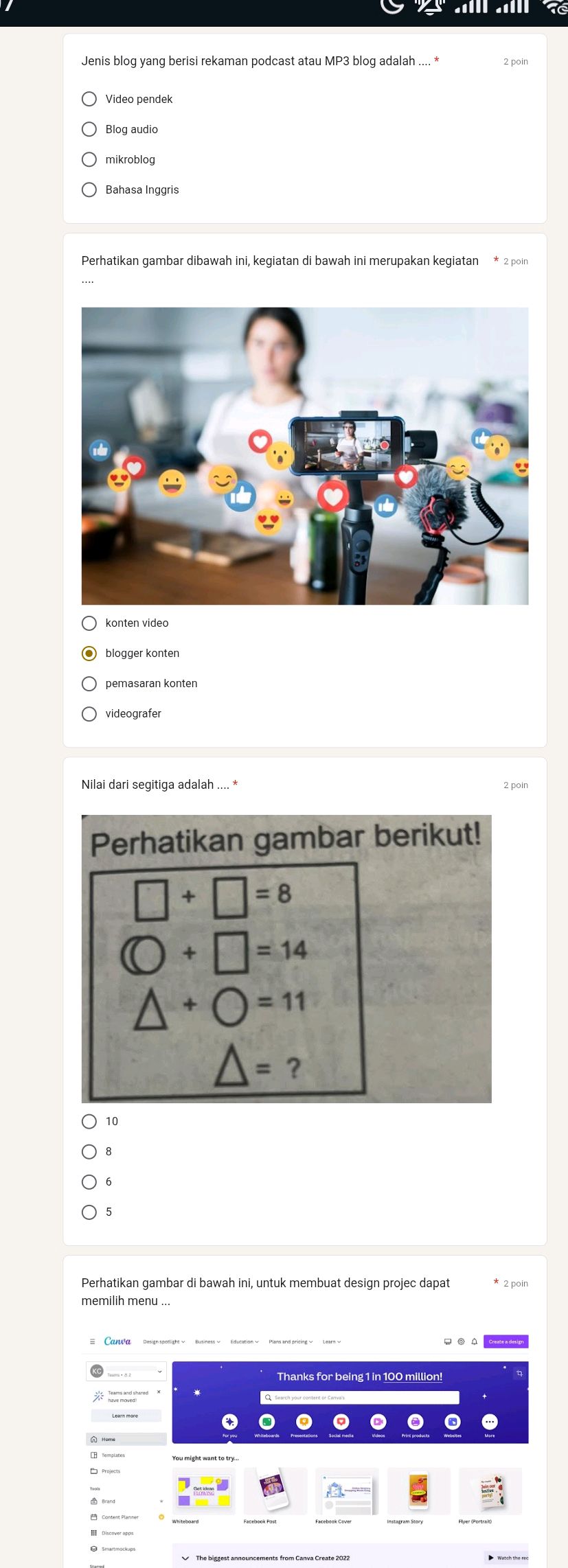 Jenis blog yang berisi rekaman podcast atau | StudyX