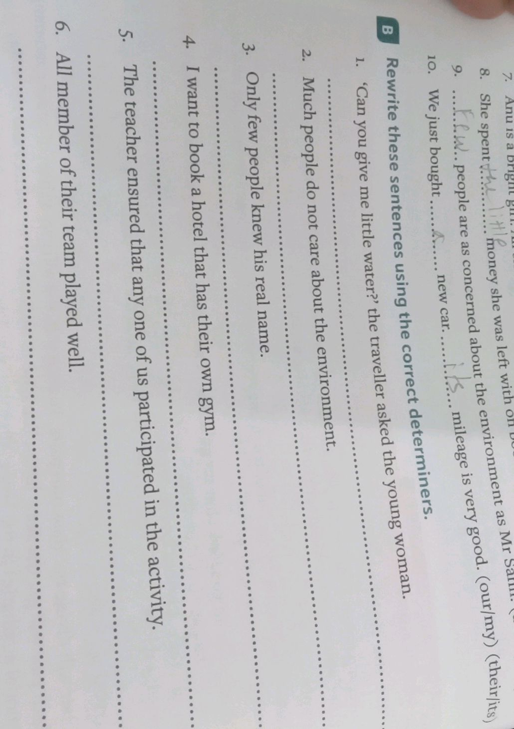 Rewrite these sentences using the correct | StudyX