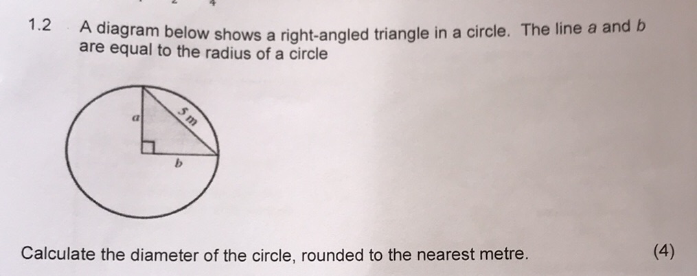 1.2 A diagram below shows a right-angled | StudyX
