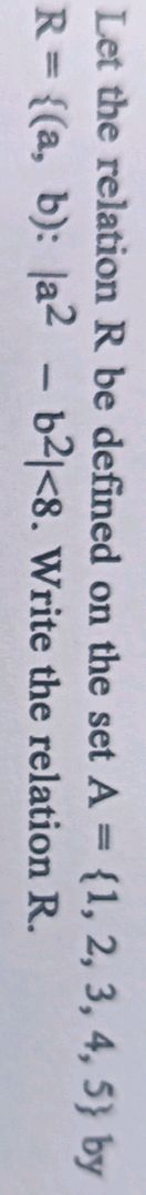 Let the relation R be defined on the set A = | StudyX