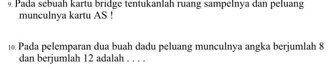 9. Pada sebuah kartu bridge tentukanlah | StudyX