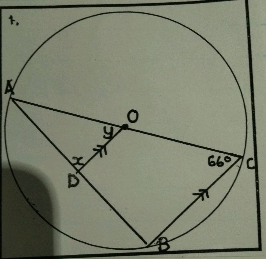 The image shows a circle with points A, B, | StudyX