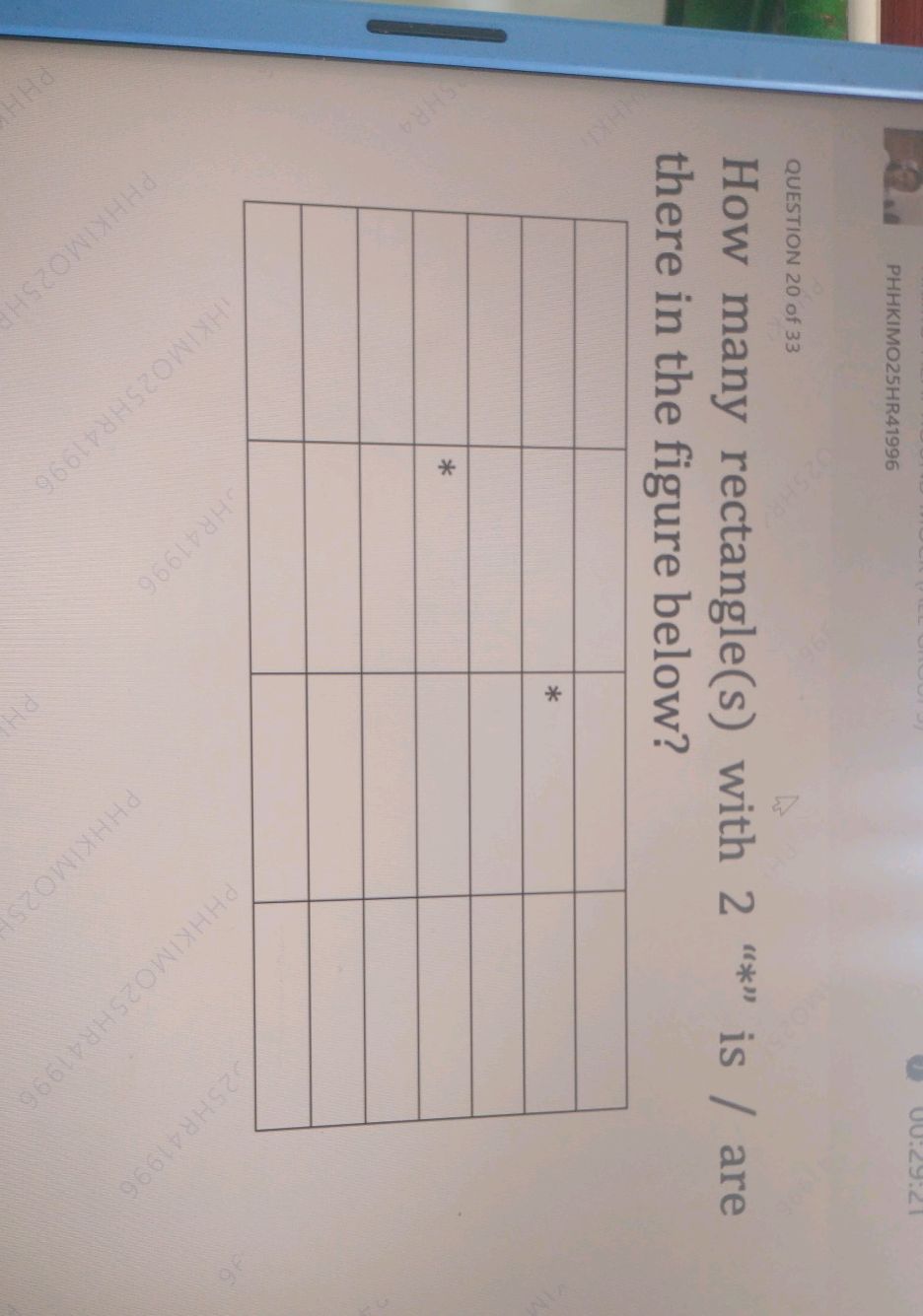 How many rectangle(s) with 2 "*" is / are | StudyX