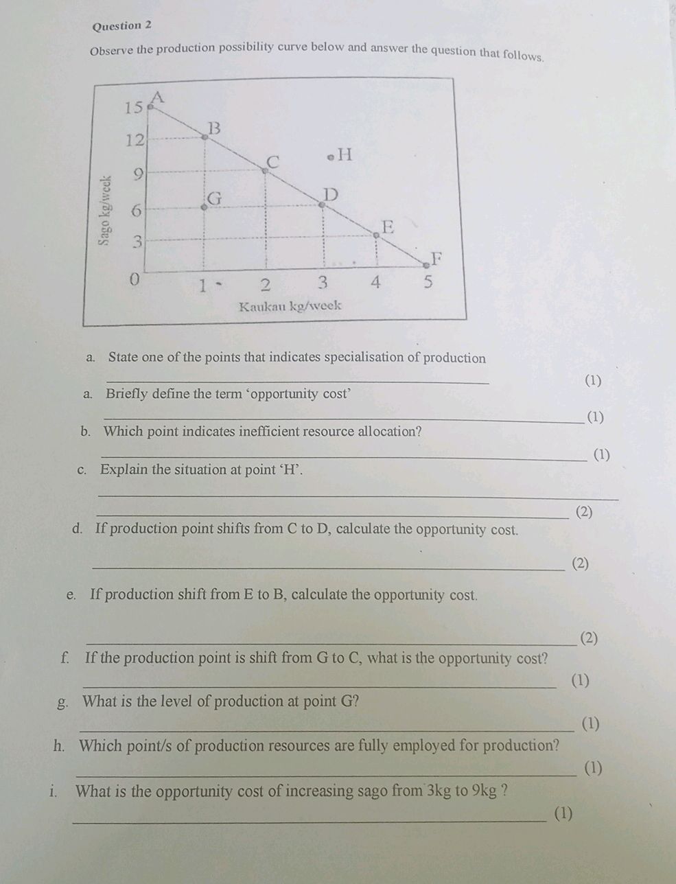 Observe the production possibility curve | StudyX