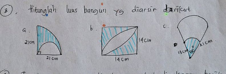 8. Hitunglah luas bangun yang diarsir | StudyX
