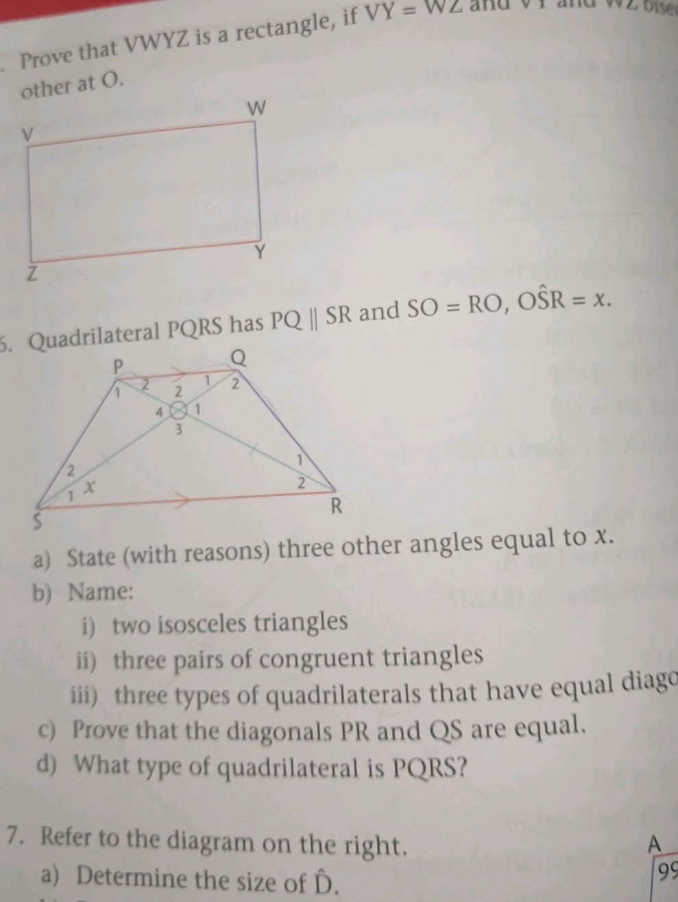 6. Quadrilateral PQRS has PQ || SR and SO = | StudyX