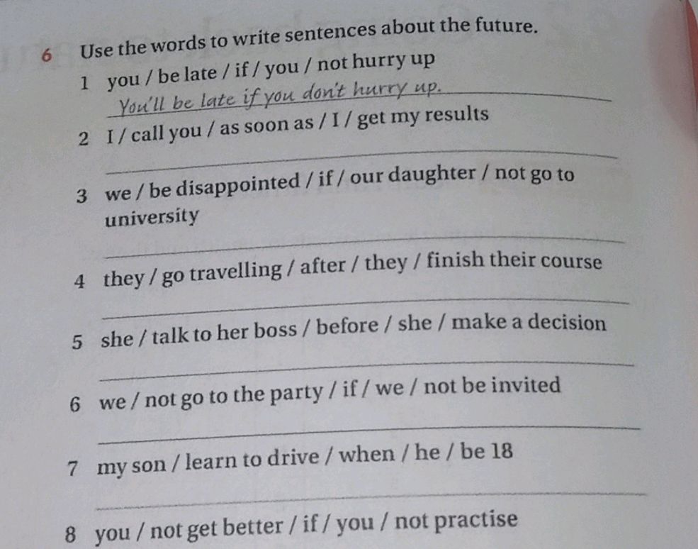Use the words to write sentences about the | StudyX