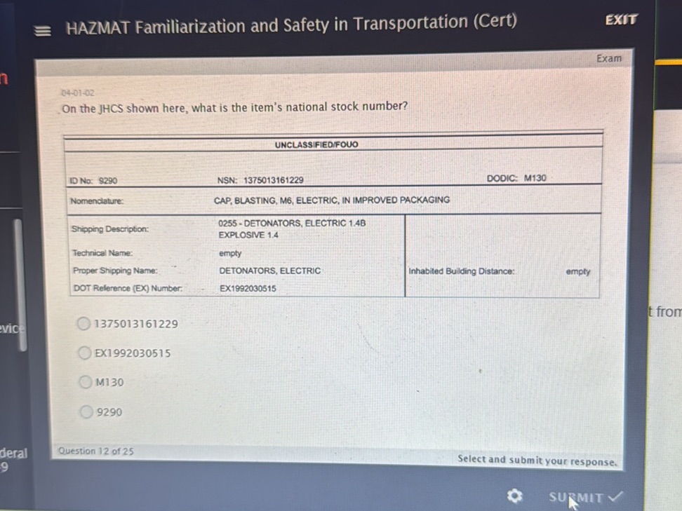 On the JHCS shown here, what is the item's | StudyX