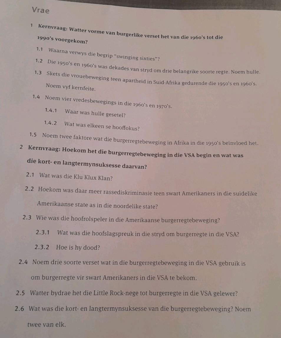 1 Kernvraag: Watter vorme van burgerlike