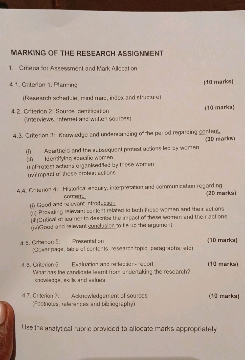 1. Criteria for Assessment and Mark | StudyX