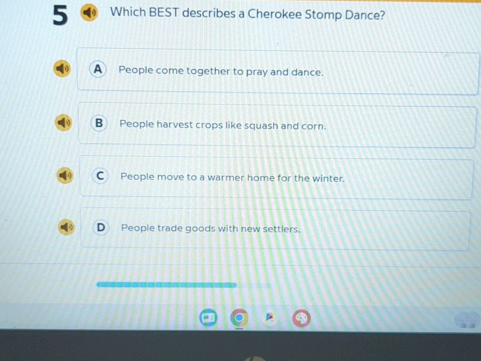 5 Which BEST describes a Cherokee Stomp | StudyX