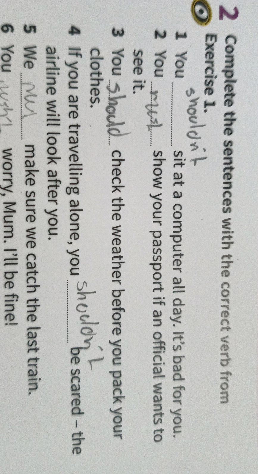 2 Complete the sentences with the correct | StudyX