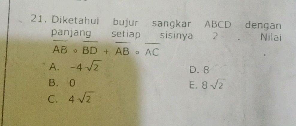 21. Diketahui bujur sangkar ABCD dengan | StudyX