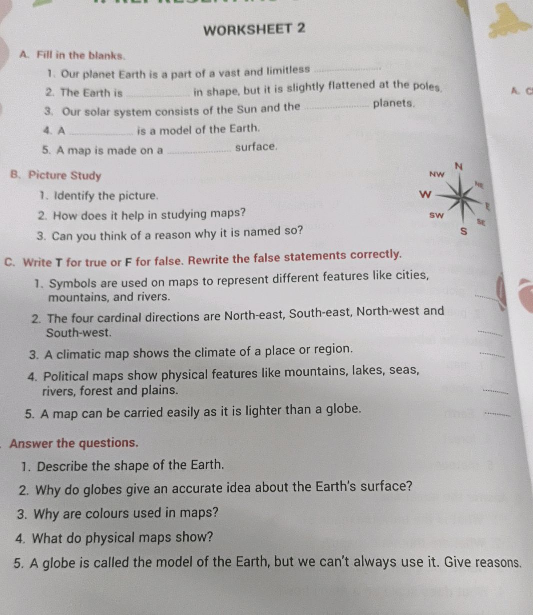 A. Fill in the blanks. 1. Our planet Earth | StudyX