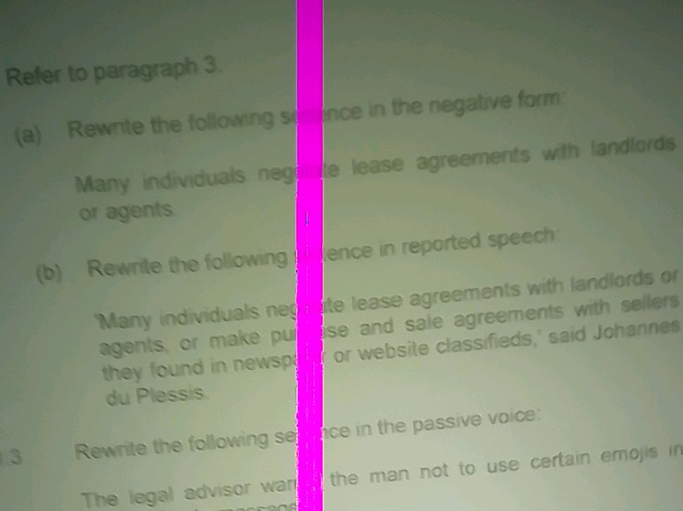 (a) Rewrite the following sentence in the | StudyX