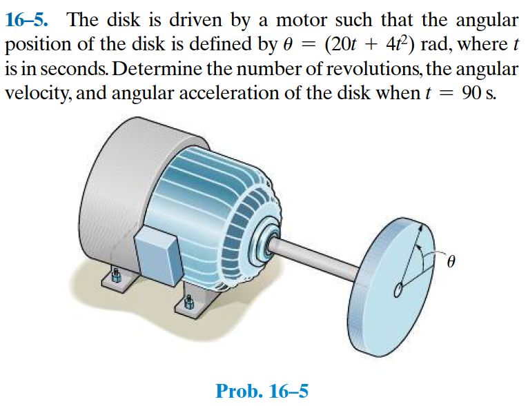 16-5. The disk is driven by a motor such | StudyX