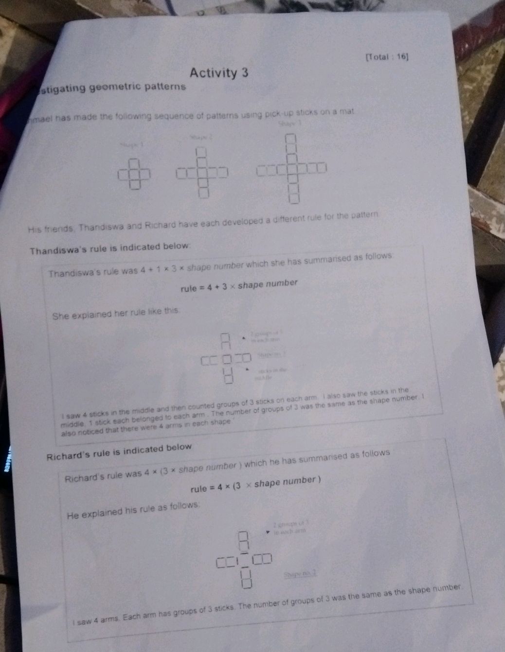mael has made the following sequence of | StudyX