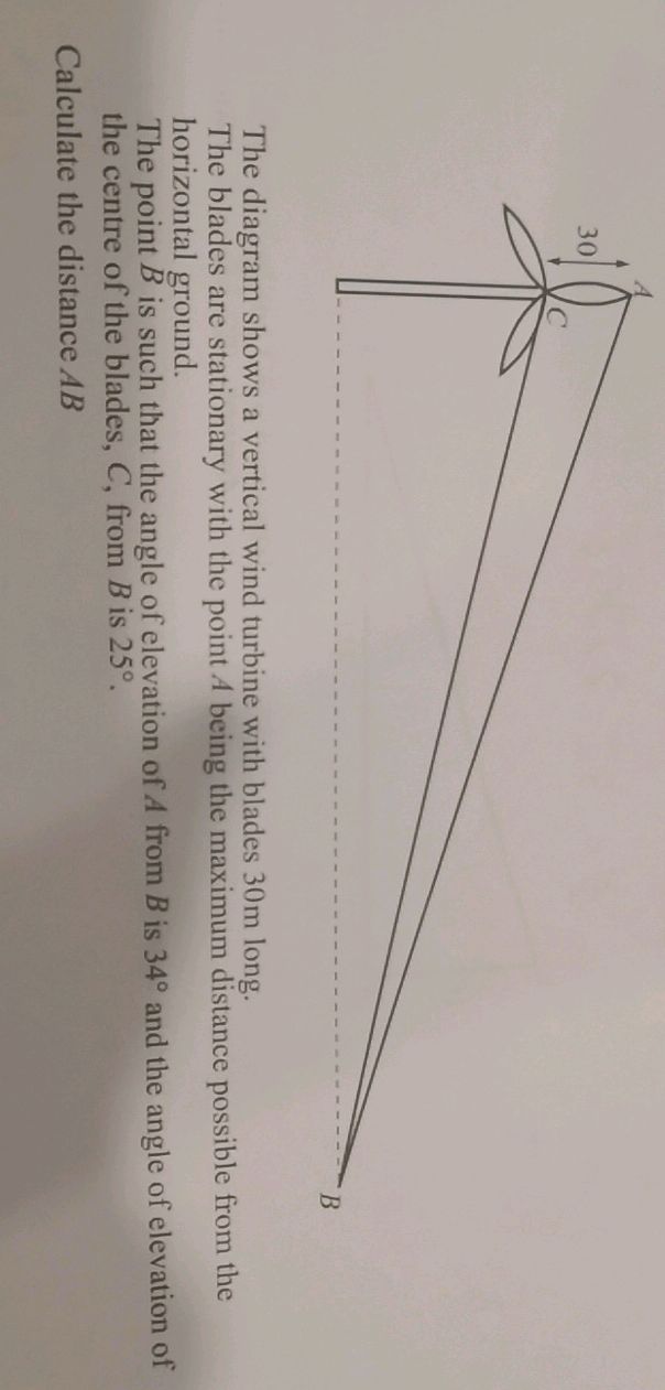 The diagram shows a vertical wind turbine | StudyX
