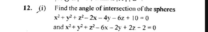 Find the angle of intersection of the | StudyX