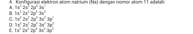 4. Konfigurasi elektron atom natrium (Na) | StudyX