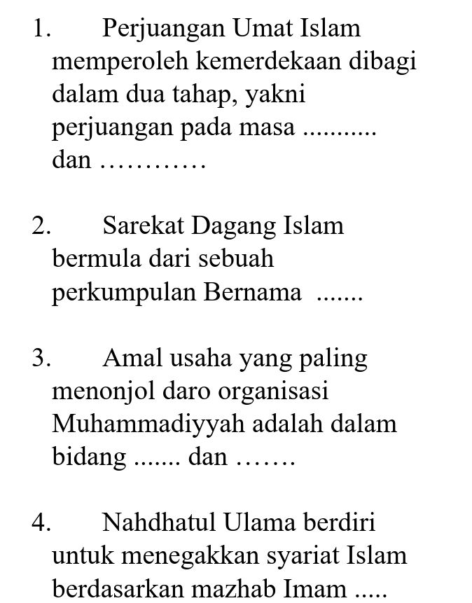 1. Perjuangan Umat Islam memperoleh | StudyX