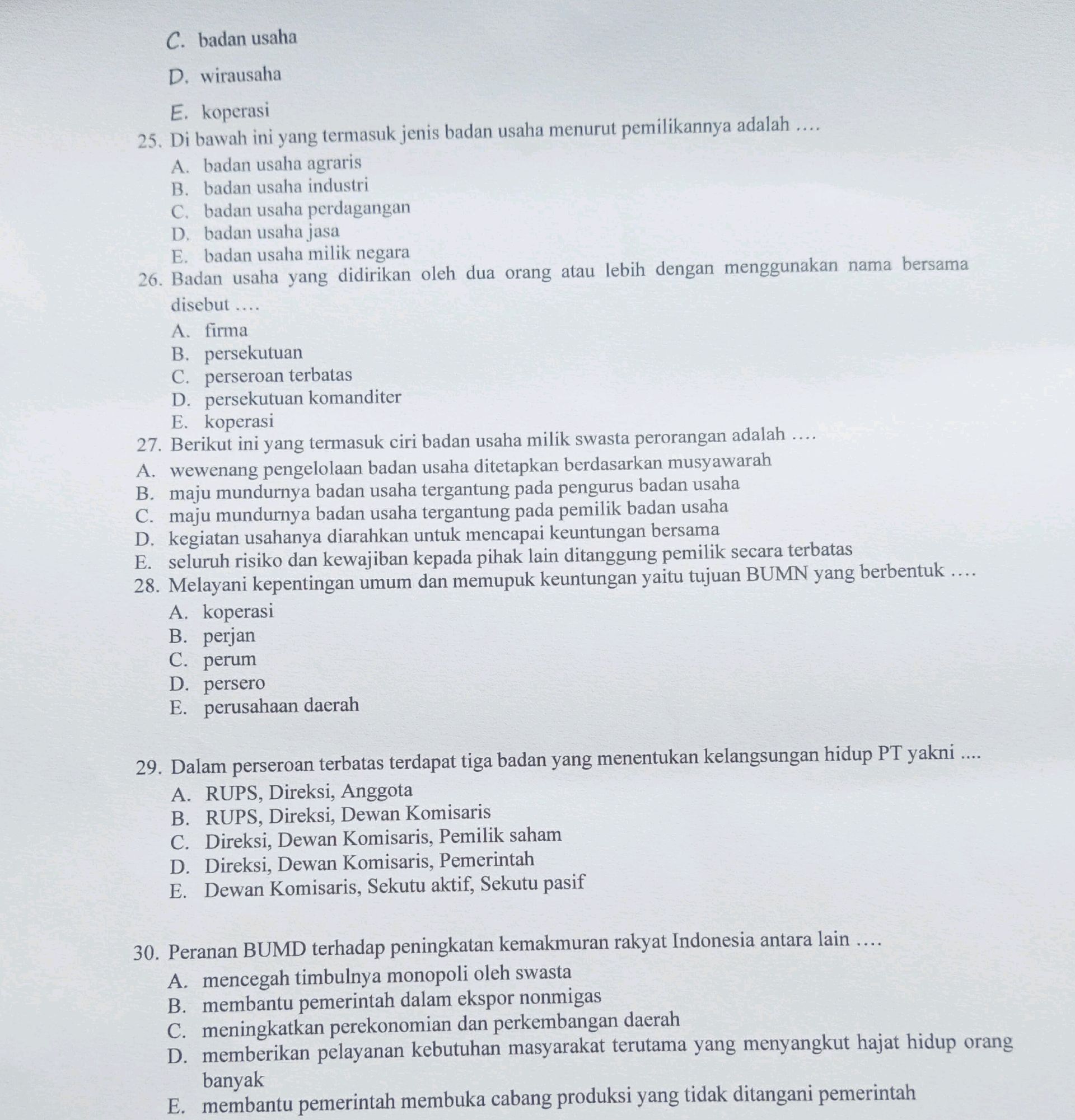 25. Di bawah ini yang termasuk jenis badan | StudyX