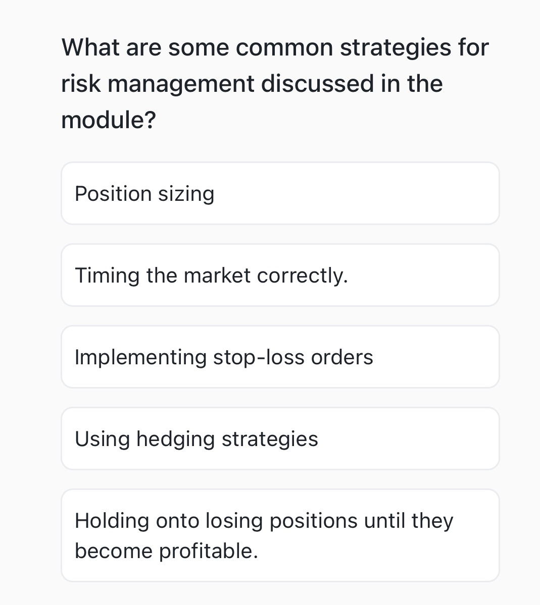What are some common strategies for risk | StudyX