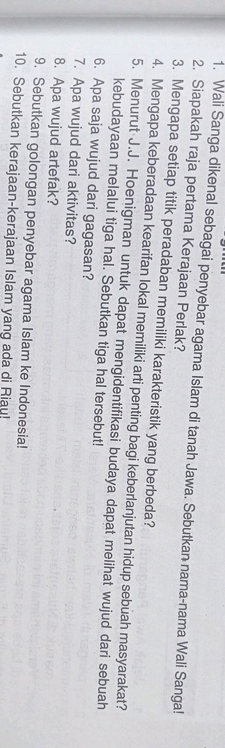 1. Wali Sanga dikenal sebagai penyebar agama | StudyX
